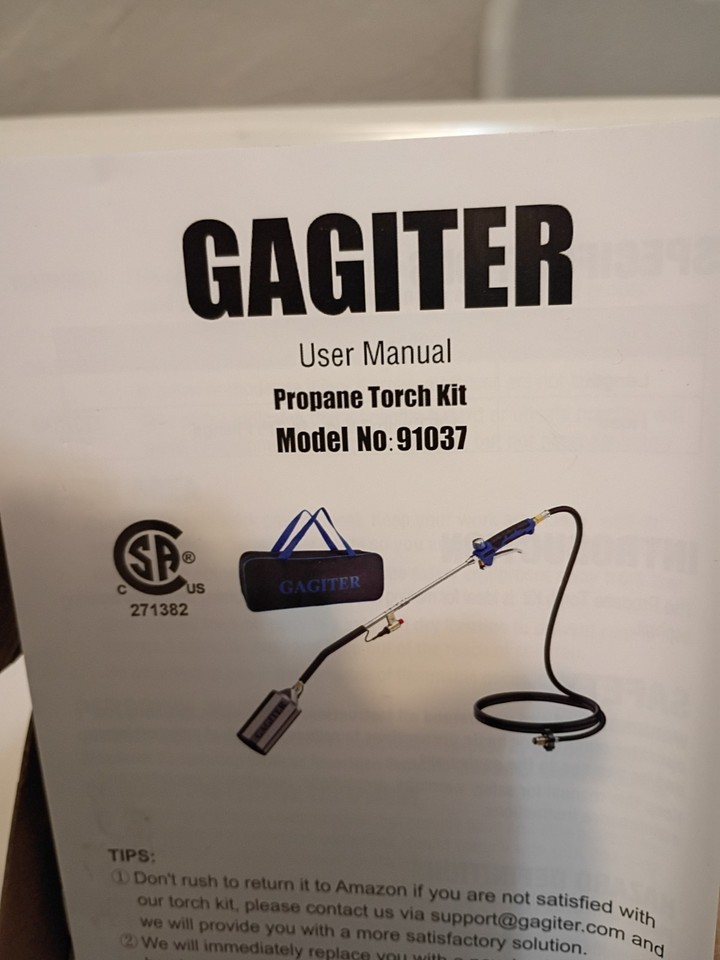 Propane Torch Kit Heavy Duty Weed Roof , Asphalt, Ice, with Built in ...