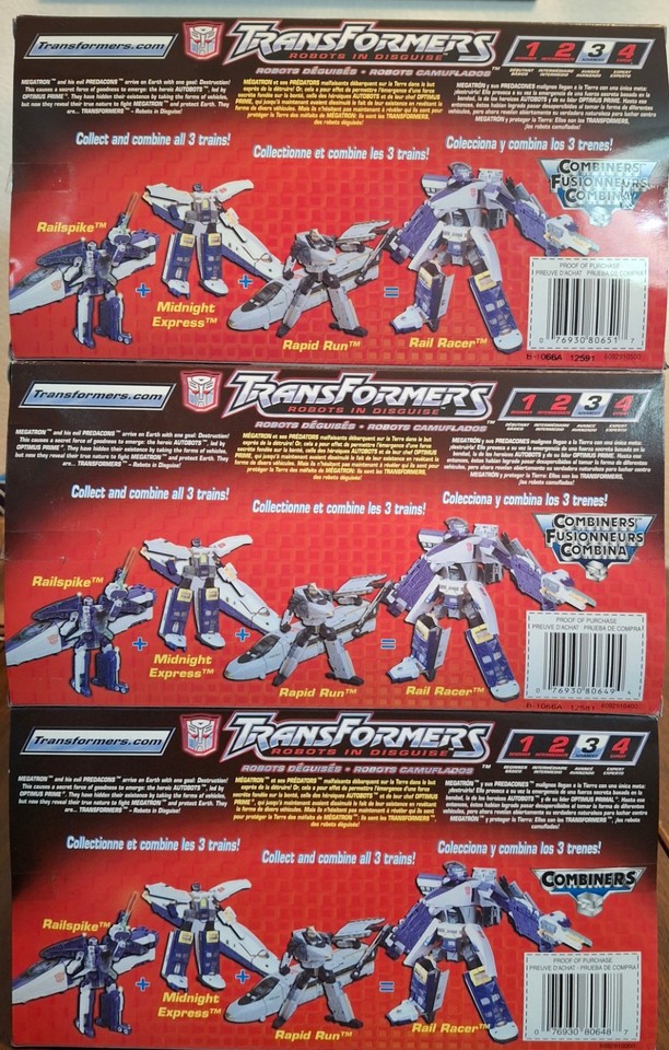 RARE NOS Transformers RiD 2001 Team Bullet Train – Rail Racer 3 Piece ...