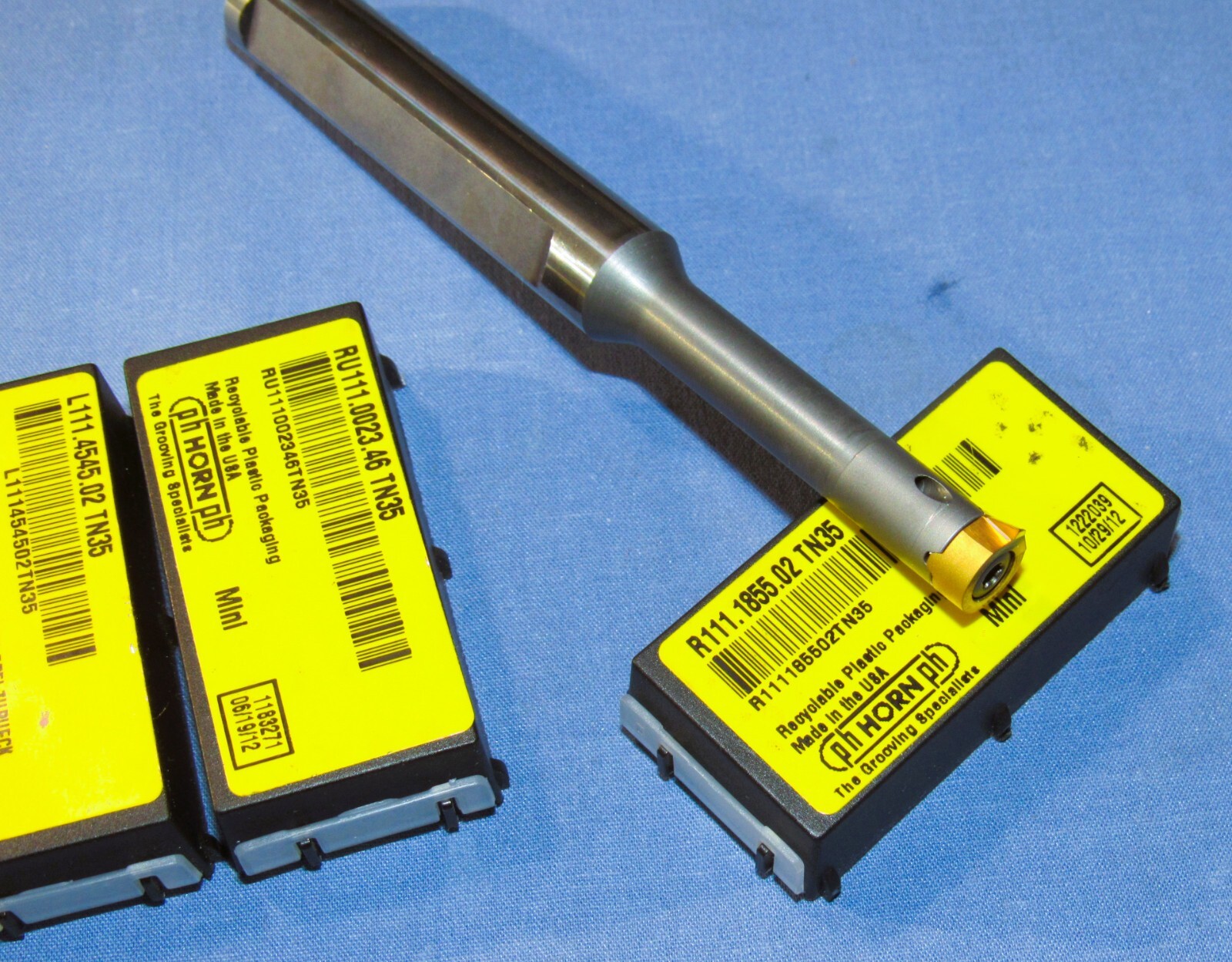 PH HORN CARBIDE BAR # BU11.0500.02 WITH 6 NEW TURNING & GOOVING INSERTS ...