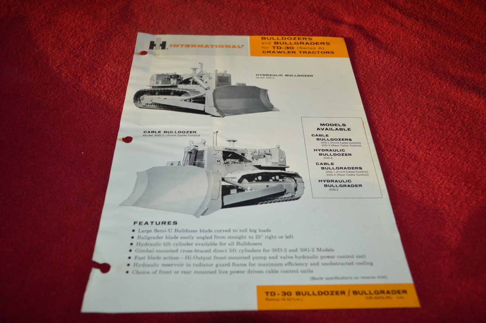 International Harvester TD-30 Series A Crawler Dozer Dealers Brochure ...