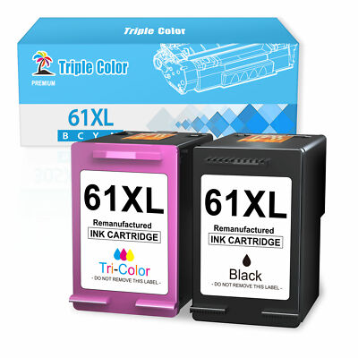 2x 61 XL Black & Color Ink Set for HP DeskJet 2541 2542 2543 2544 3050 ...