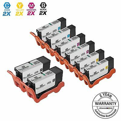 8PK 100XL BLACK COLOR for Lexmark 14N1068 14N1069 14N1070 14N1071 S816 ...