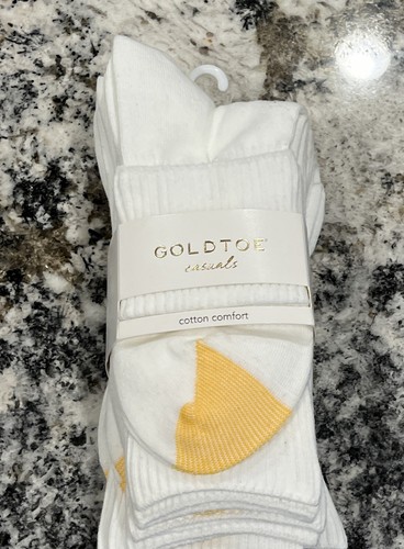 GOLDTOE Women's Classic Turn Cuff Socks, Multipairs, White (6-Pairs ...