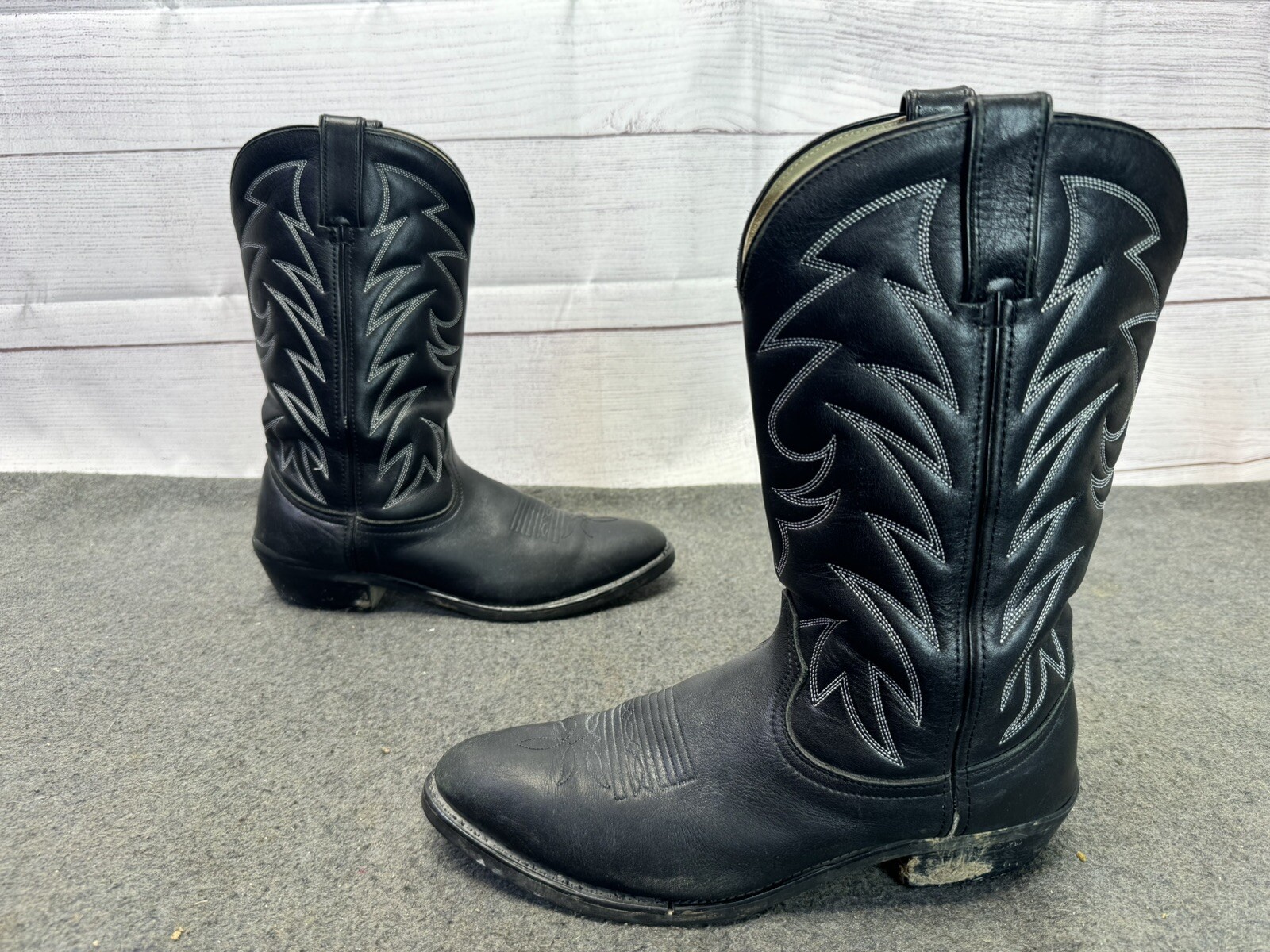 *DURANGO* 11.5 Inch Black Leather Western Cowboy Ranc… - Gem