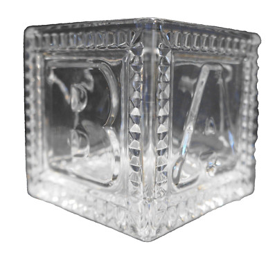 Teleflora 24% Lead Crystal BABY Block Planter Cube Storage | eBay