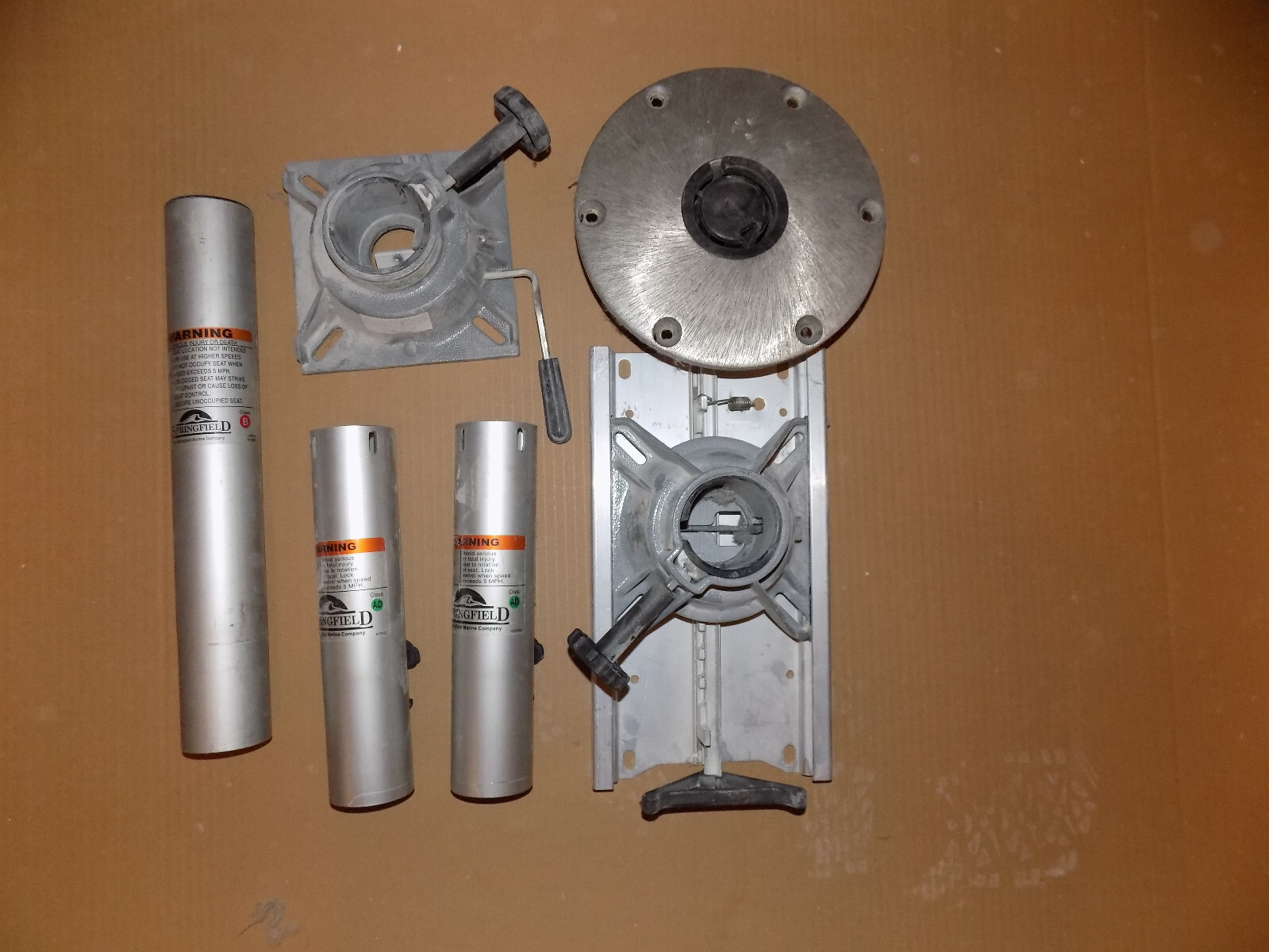 Springfield Marine Seat Mounting Base Sliding base and 3 Pedestals ...