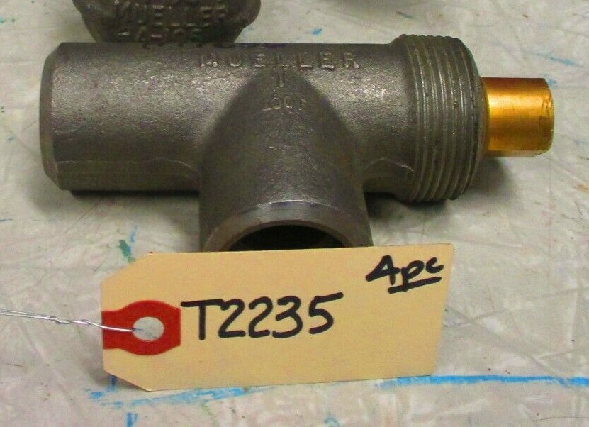 MUELLER H-17656 1" x 1" NO-BLO Service Stop Tee Weld End 1440 PSIG ...