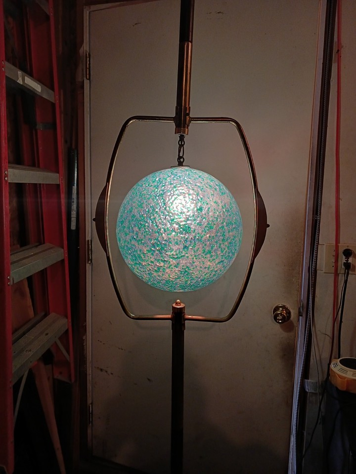 Mid-Century Vintage Tension Pole Lamp Satellite Planetary Orb Shade | eBay