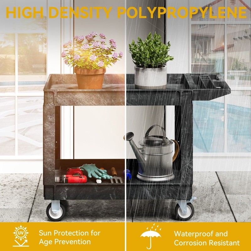 Heavy Duty Utility Cart 550lb Capacity Rolling Storage Cart Indoor ...