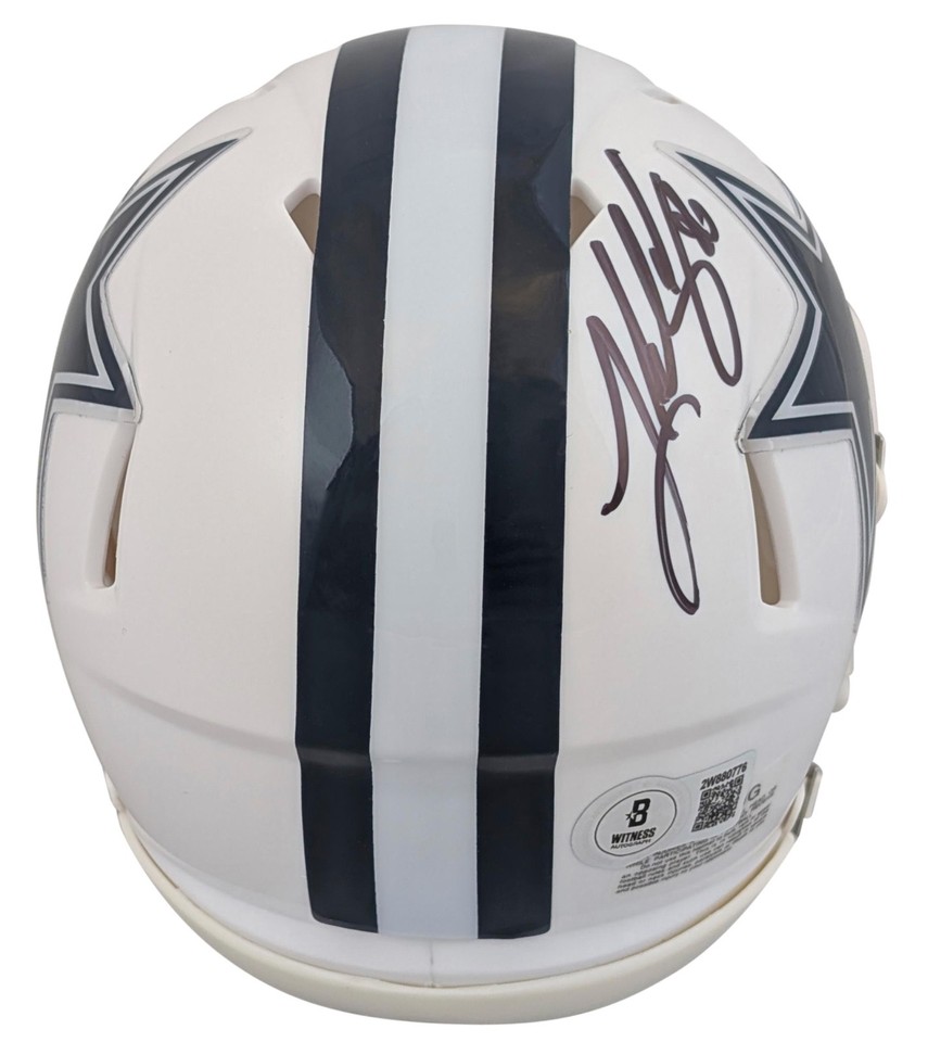 Luke Schoonmaker Signed Dallas Cowboys Alternate Speed Mini Helmet ...