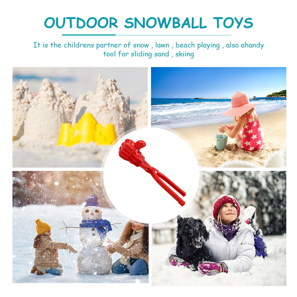 Funny Snowball Clip Reusable Snow Mold Tool Snowballs Fight Toys (Red ...