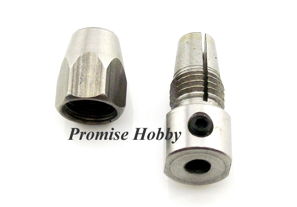 Flex Collet Coupling for 3.18mm Motor Shaft & 4mm Flexishaft RC Model ...