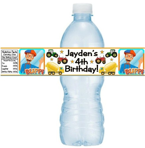 12 Blippi Birthday Party Water Bottle Sticker Labels India | Ubuy