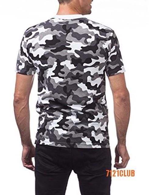 PRO CLUB MEN V NECK T SHIRT CAMO TEE PROCLUB PLAIN SHORT SLEEVE BIG ...