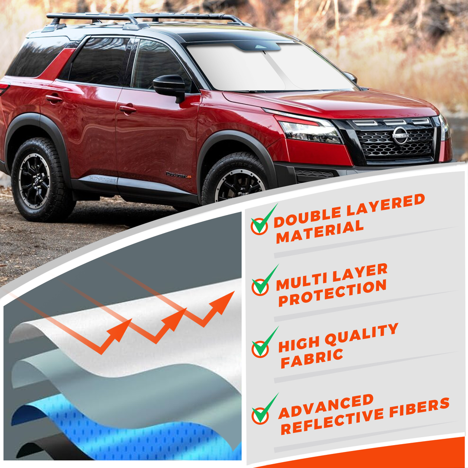For 2022-2025 Nissan Pathfinder Car Windshield Sun Shade UV Block Cover ...