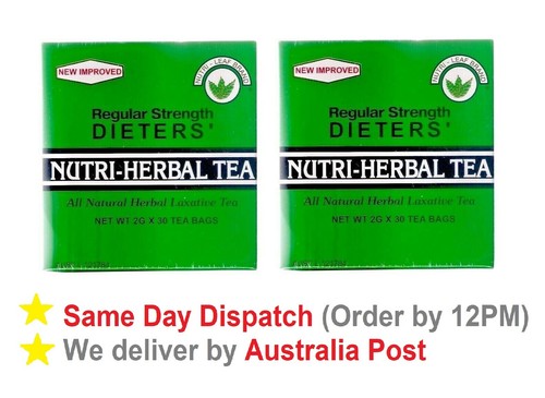 2 x NUTRI-LEAF Dieters' Nutri-Herbal Tea Regular Strength 2g x 30 Bags ...