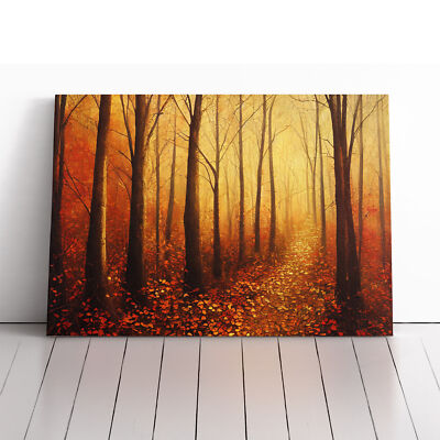 Inspirational Autumn Forest Canvas Wall Art Print Framed Picture Home ...