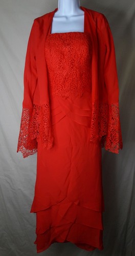 NEW, Women’s GOWN GALLERY Red Mother Of The Bride Dress & Jacket (10 ...
