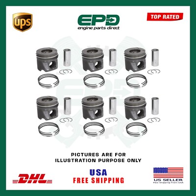 MERCEDES-BENZ SPRINTER OM642 3.0 V6 ENGINE PISTON WITH RINGS x6 DIESEL ...