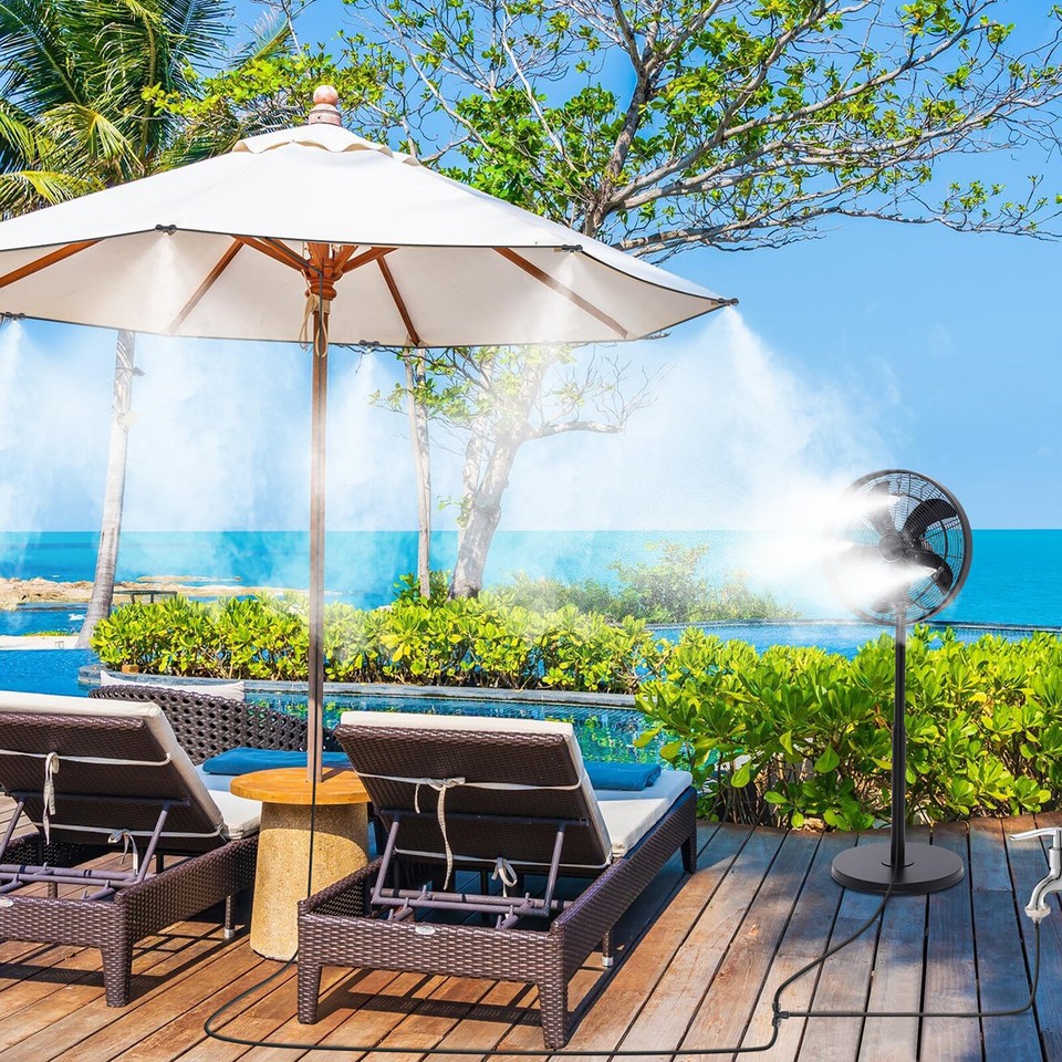 26.2ft Misting Cooling System Water Mister Nozzle Fan Misting Cooling ...