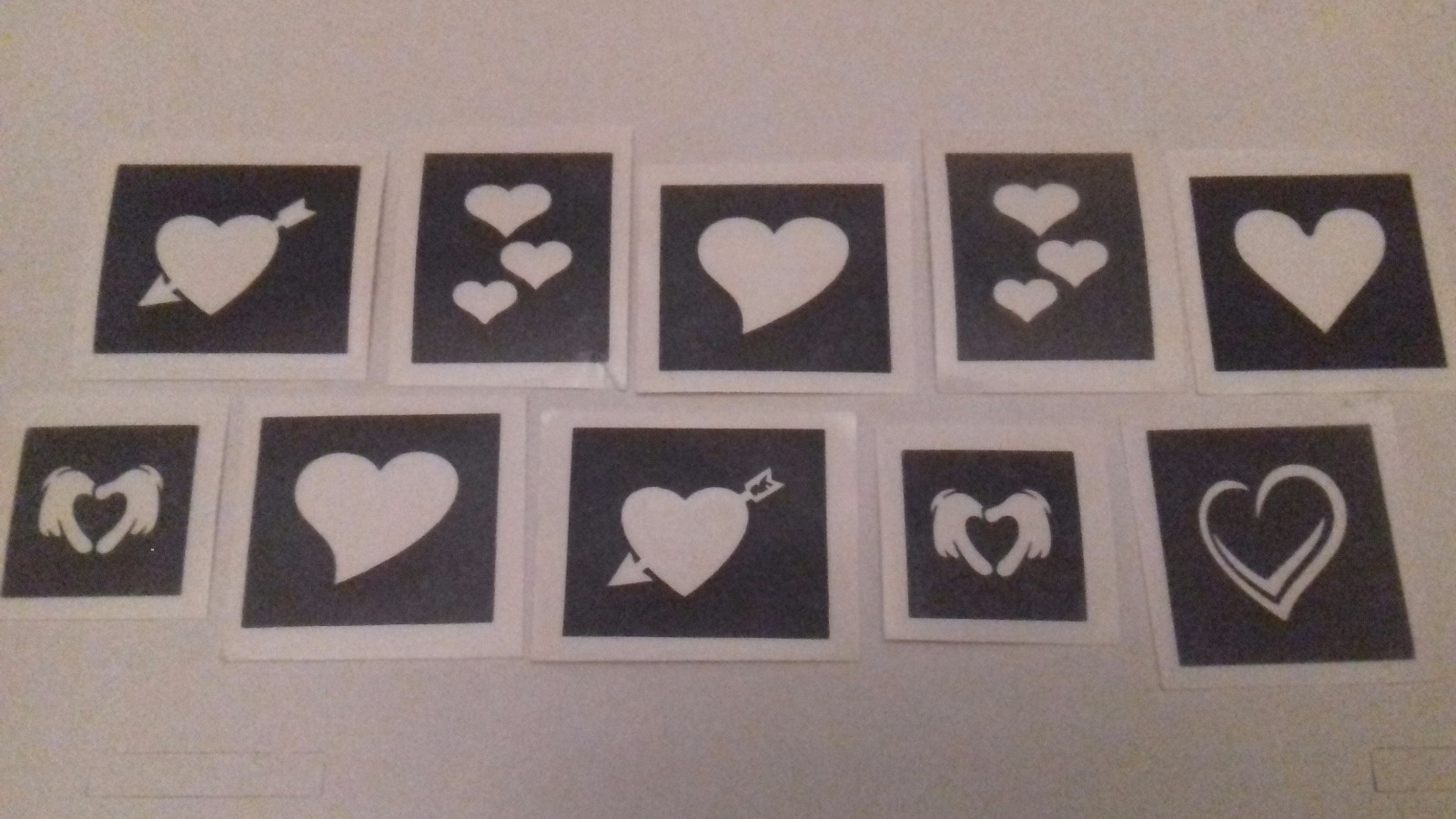 10 - 400 mini small heart theme stencils for glitter tattoos love ...