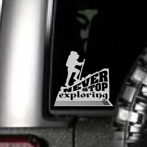 Never Stop Exploring Mountain Hike Vinyl Decal Window Sticker Car Van ...