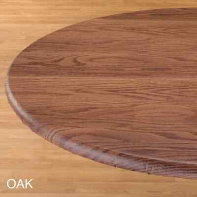 Round Elasticized Table Cover Fitted Oak Wood Grain Vinyl Tablecloth 36 ...