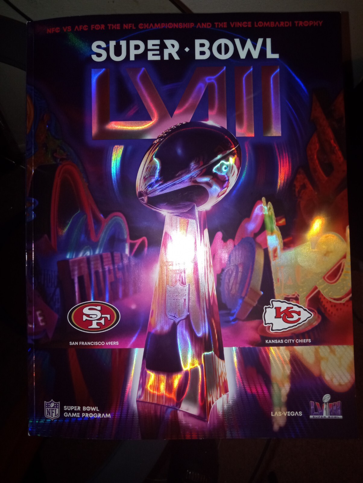 Super Bowl LVIII 58 Official Stadium Holographic Game Program Chiefs ...