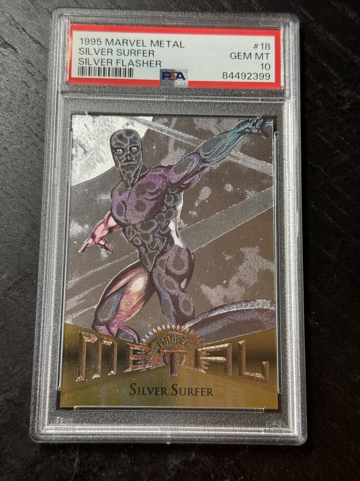 1995 Marvel Metal Silver Surfer Silver Flasher #18 PSA 10 GEM MT Pop 7 ...