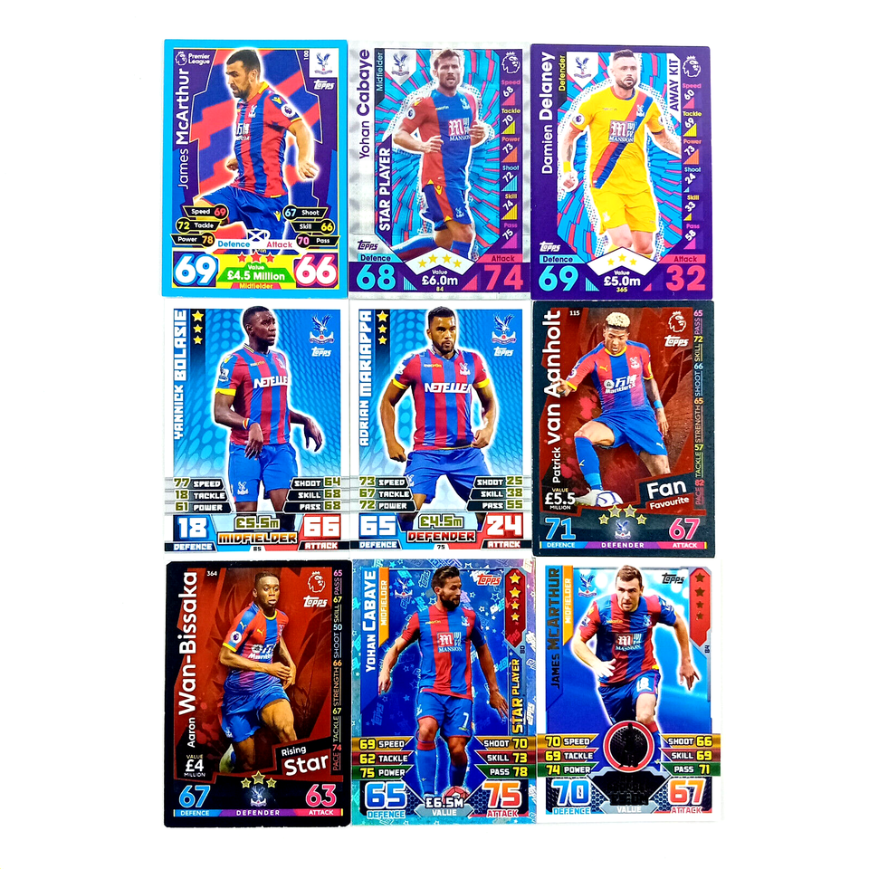 63x Crystal Palace Football Card Lot Mixed Years & Brands Cards Bundle ...