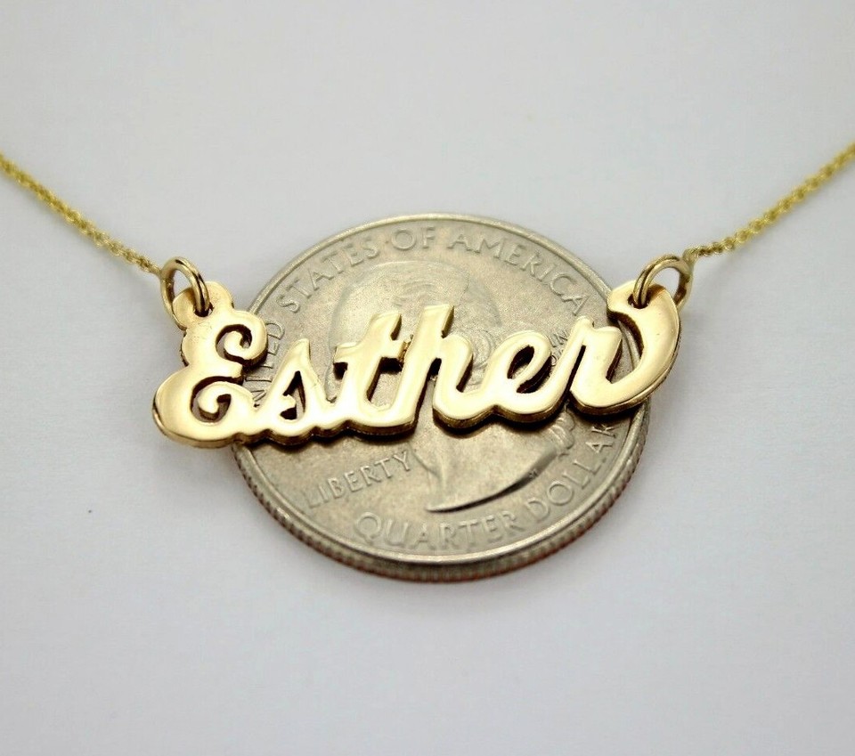 14K Solid Yellow Gold Handmade Personalized/Custom Year Pendant with ...