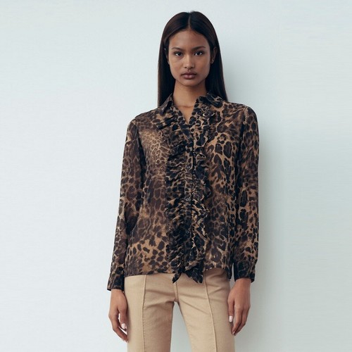 Chemise En Crêpe Georgette Femme GAELLE Paris GBDP18564 Beige Avec ...