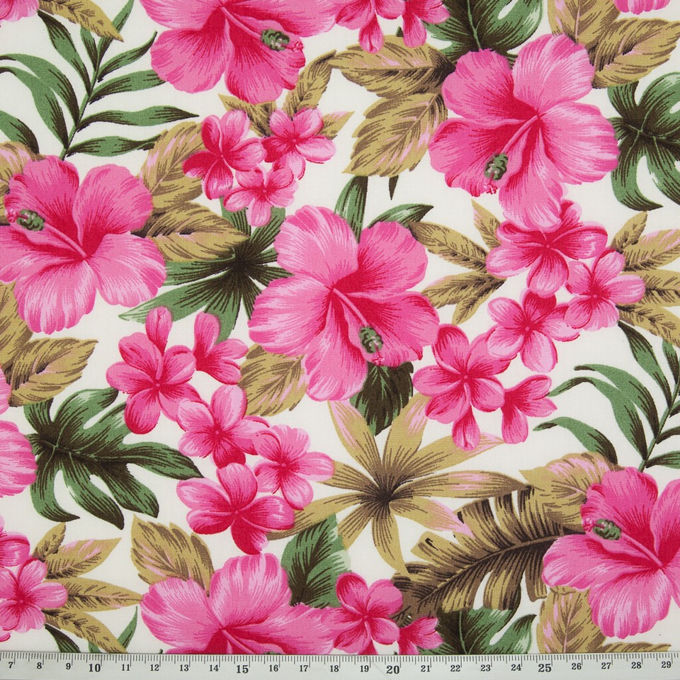 FLORAL COTTON FABRIC Rose & Hubble Vintage Roses Ditsy Flower POPLIN ...