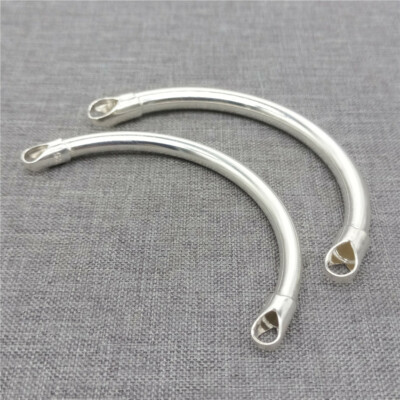 Sterling Silver Plain Curve Tube Connector for Sideways Bracelet | eBay
