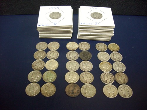 50 MERCURY COIN ROLL 90% SILVER "D" | eBay