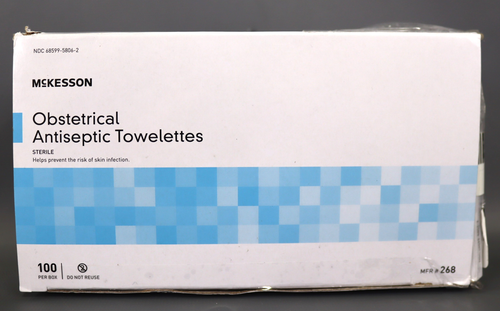 McKesson Obstetrical Antiseptic Towelettes Wipes 100 Count, (missing 5 ...