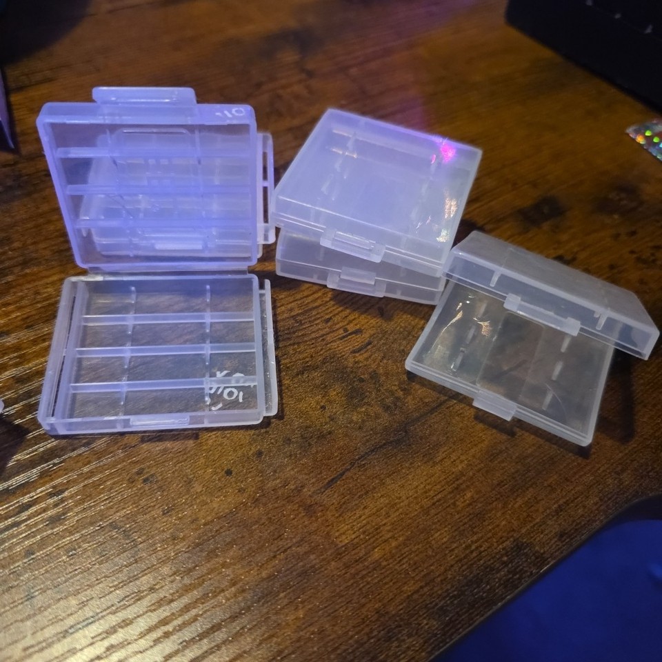 5 X AAA Battery Box Each Holds 4 Clear Plastic | eBay