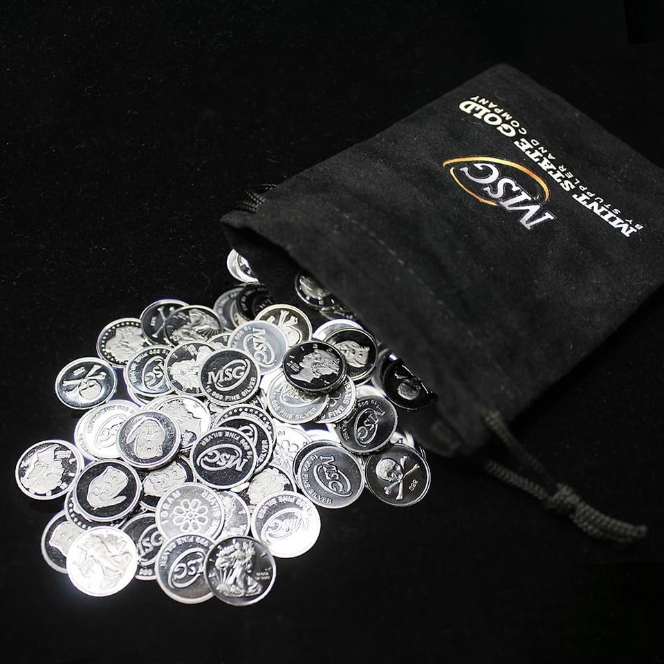 Ten (10) One Gram .999 Pure Silver Rounds with Random Designs in a ...