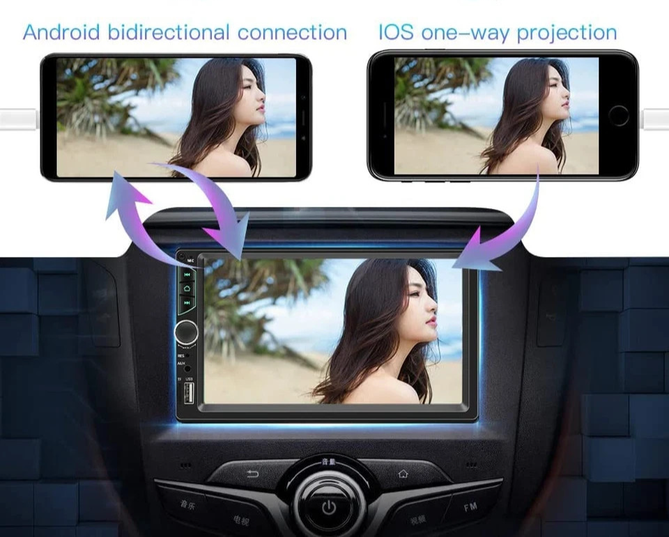 Leadfan 7in Car Stereo Double Din Radio Touchscreen Backup Camera Multimedia New | eBay