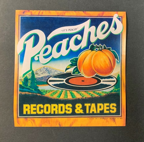 PEACHES RECORDS & TAPES Logo with adhesive back (small) | eBay