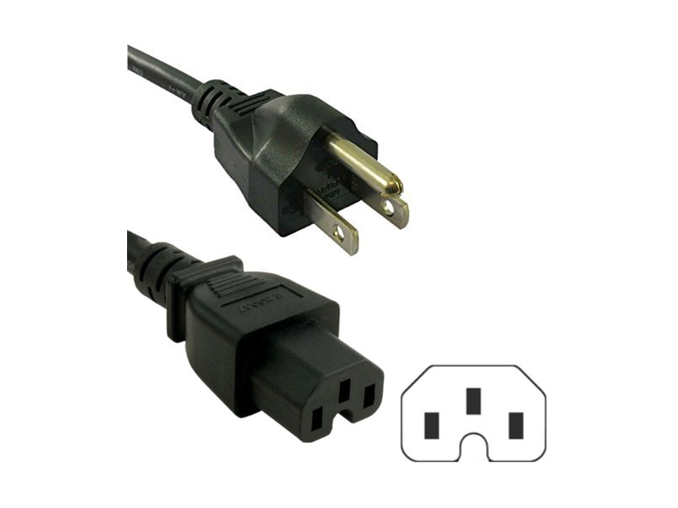 HPE Volex Power Cord Cable 125V 14AWG C15 15A 6FT 2.5M with Notch ...