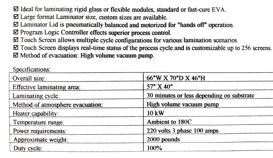 PV Solar Panel Laminator Or Carbon Fiber Vacuum Table 57x40 Layup area ...