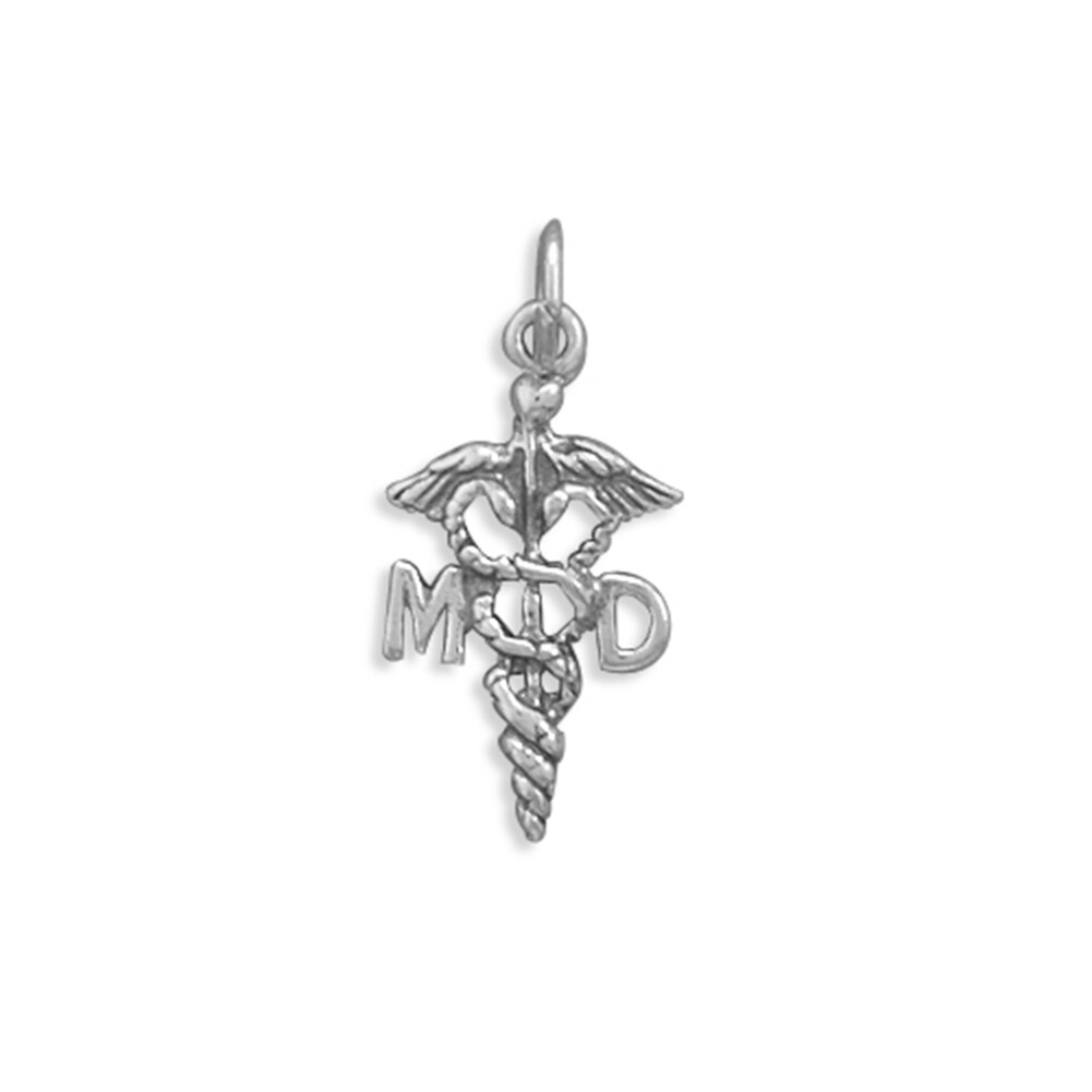 Medical Doctor Caduceus MD Charm Sterling Silver - Made in the USA | eBay