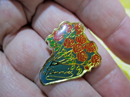 VTG Bouquet of Red Roses From "Dennis" Resin-Coated Lapel Pin / E | eBay