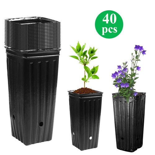 40pcs 7.8" Deep Tree Pots Seedling Nursery Pots Deep Plant Flowers ...