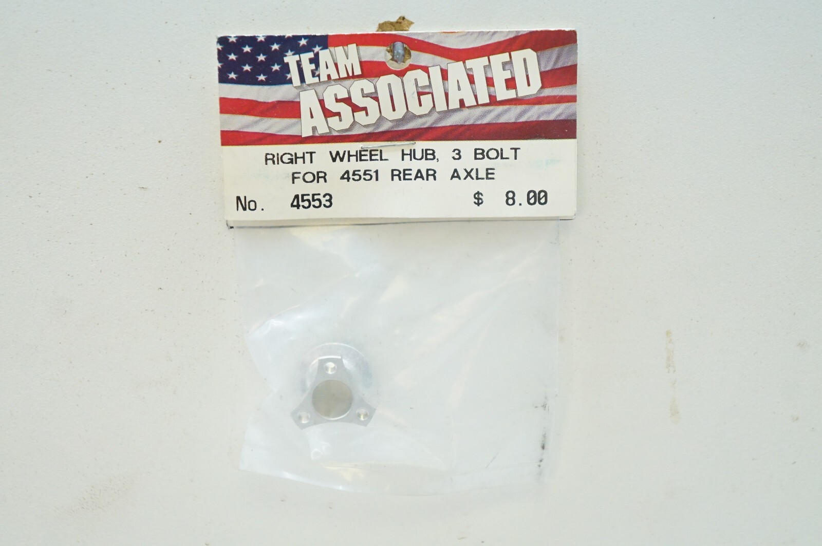 4553 Team Associated 3 Bolt Right Wheel Hub for 4551 Rear Axle ASC4553 ...