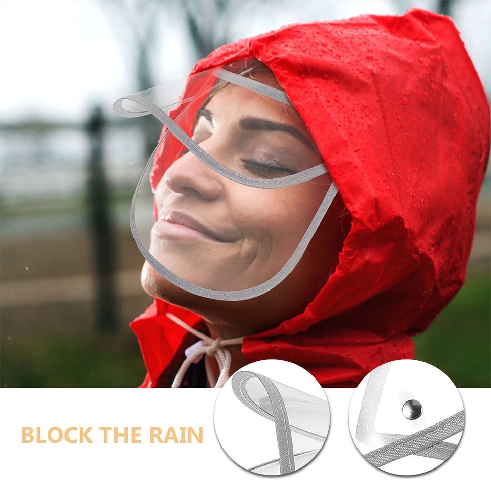 2pcs Raincoat Cap Shield Visor Transparent Plastic Raincoat Hat ...