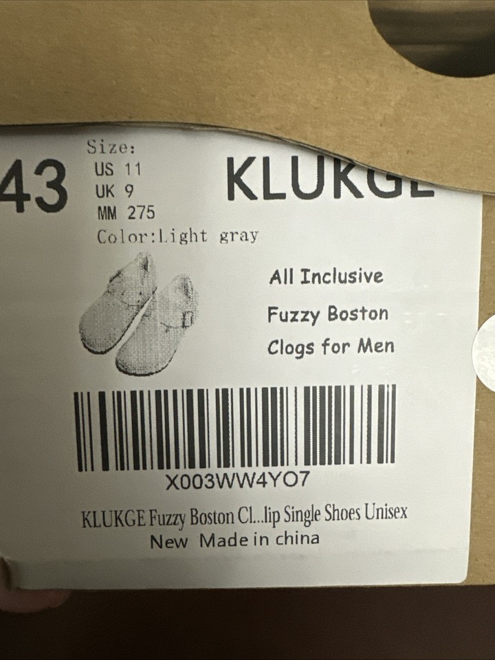 Klukge Fuzzy Boston Clogs for Men Suede Soft Leather Clogs U.S Size 11 ...