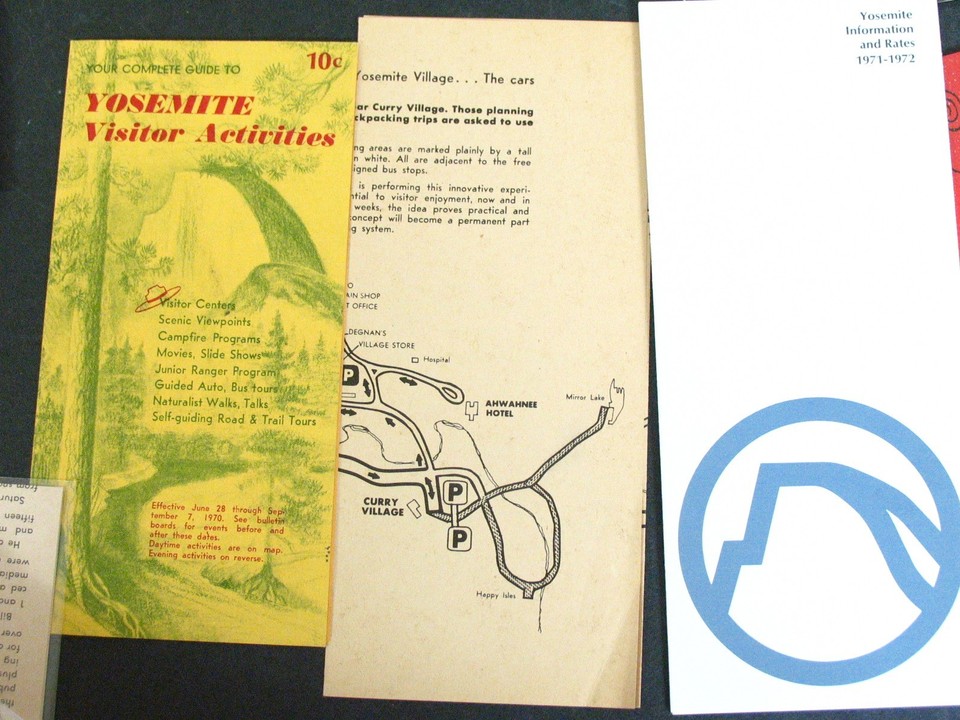 Vtg Yosemite National Park Brochures Maps Ephemera Dinner Menus ...
