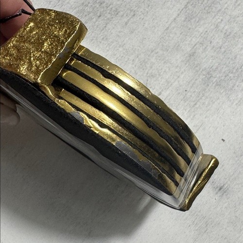 Gold Textured Hammered Metal Round Coaster Set of 4 on Standard India D ...